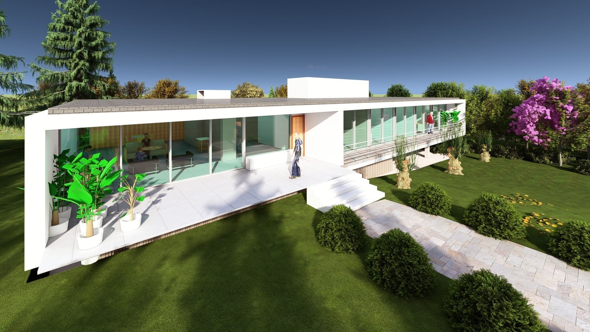 Modern House Plan 3D model animated | CGTrader