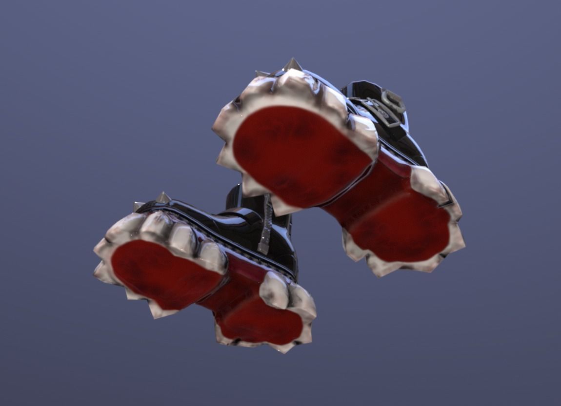 3D model Patent leather boots with intimidating teeth on the soles VR ...