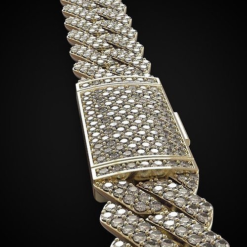 solid cuban link bracelete with lock 3D model 3D printable | CGTrader