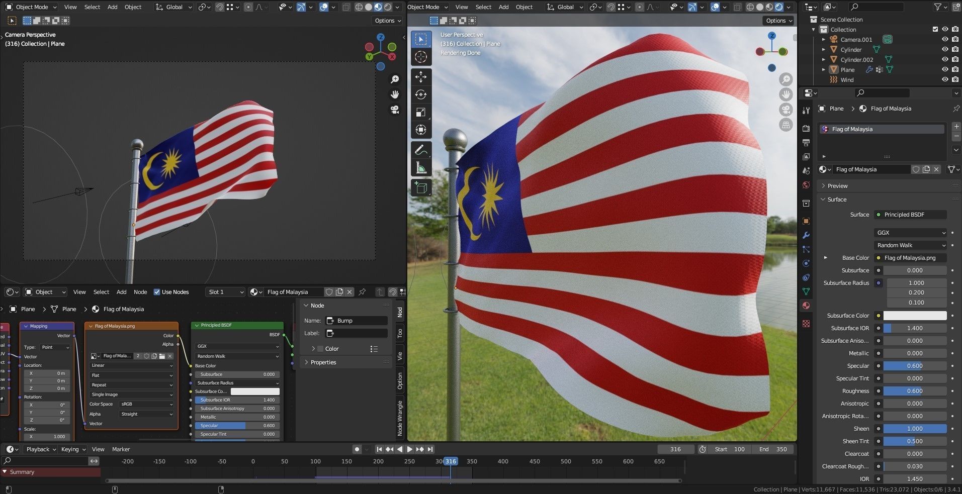 Animated Malaysia Flags 3D model animated | CGTrader