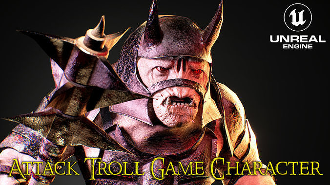 3D model Attack Troll Game Character UE5 VR / AR / low-poly | CGTrader
