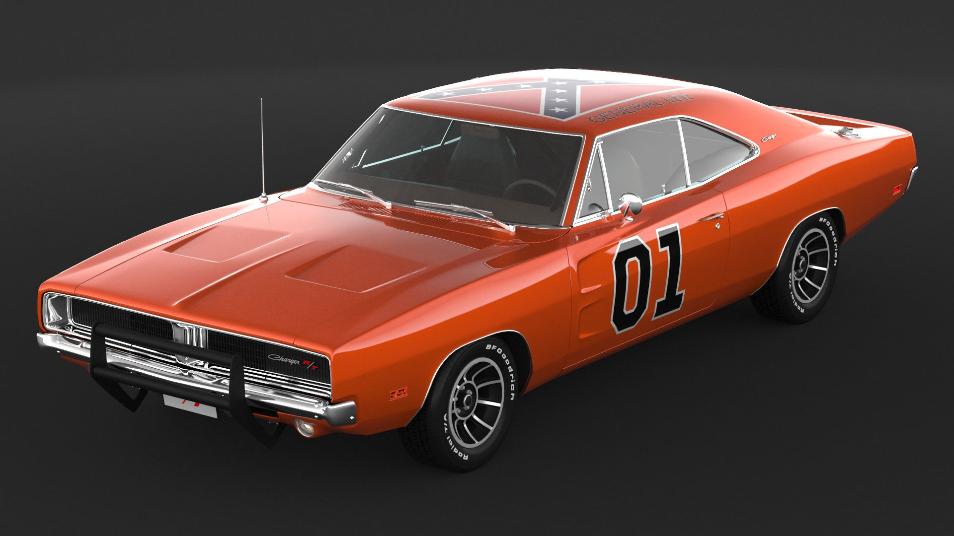 1969 Dodge Charger General Lee 3D model | CGTrader