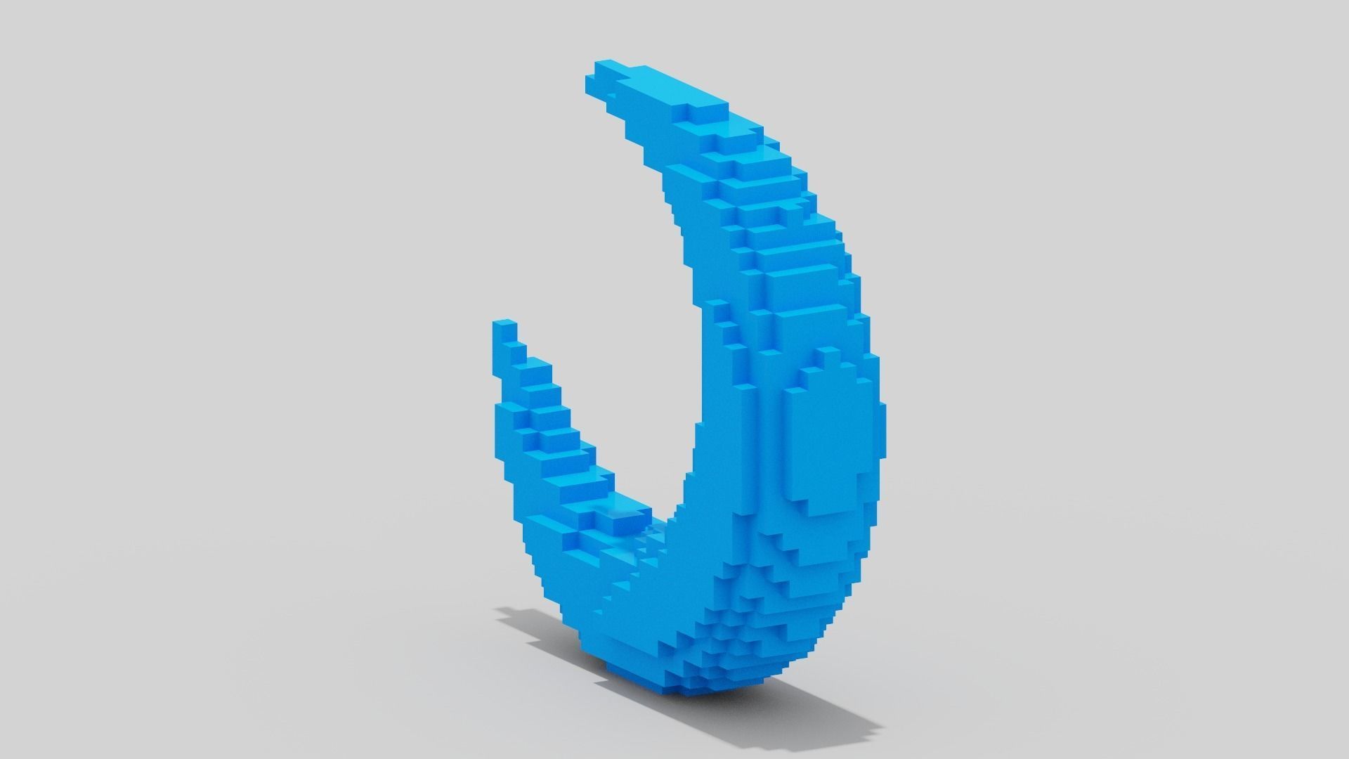 3D model Blue Voxel Moon VR / AR / low-poly | CGTrader