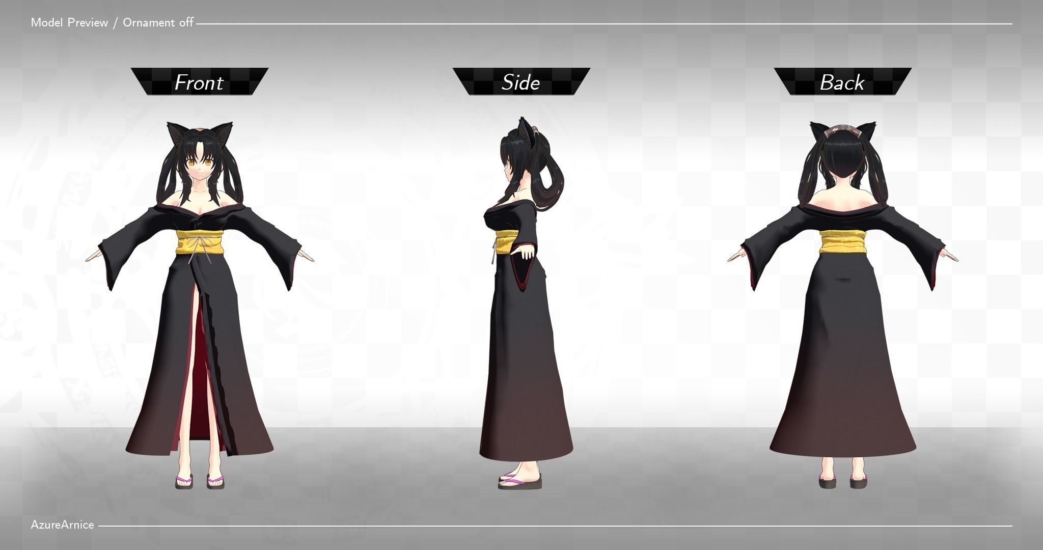 3D model Highschool DxD - Kuroka Toujou MMD Model VR / AR / low-poly ...