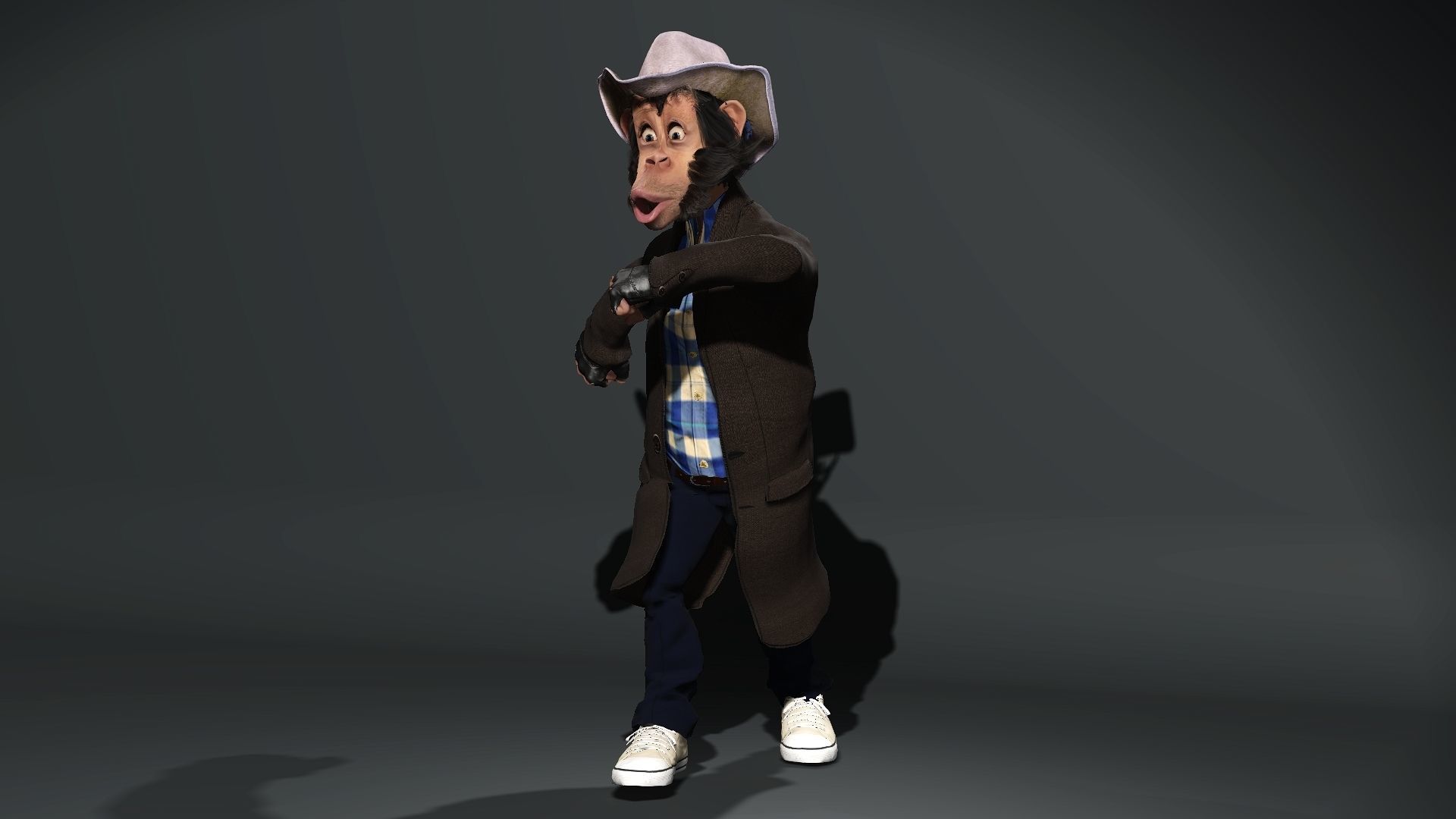 Chimpanzee High quality character full Rigged and Animated 3D model ...
