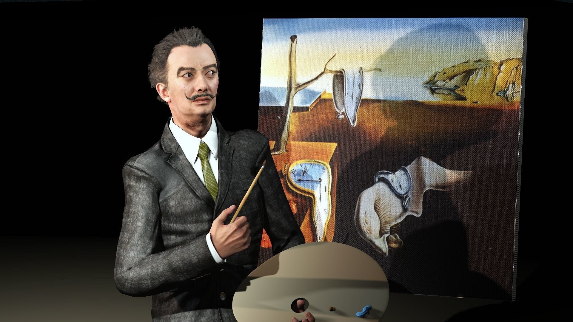 Salvador Dali High quality character full Rigged and Animated 3D model ...