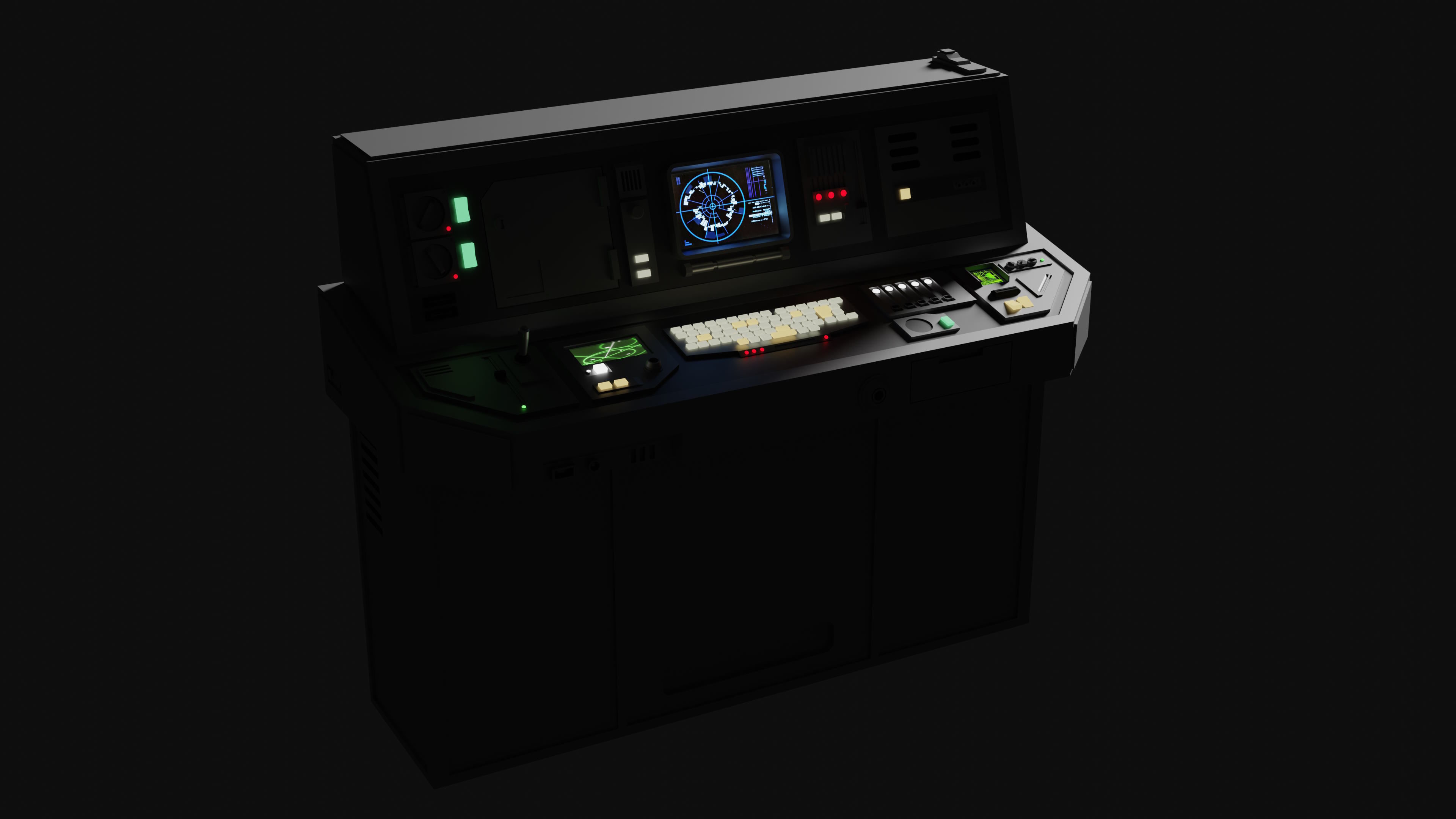 Retro Sci-Fi Computer Stations - Control Panels Kit - 5 Models 3D model ...