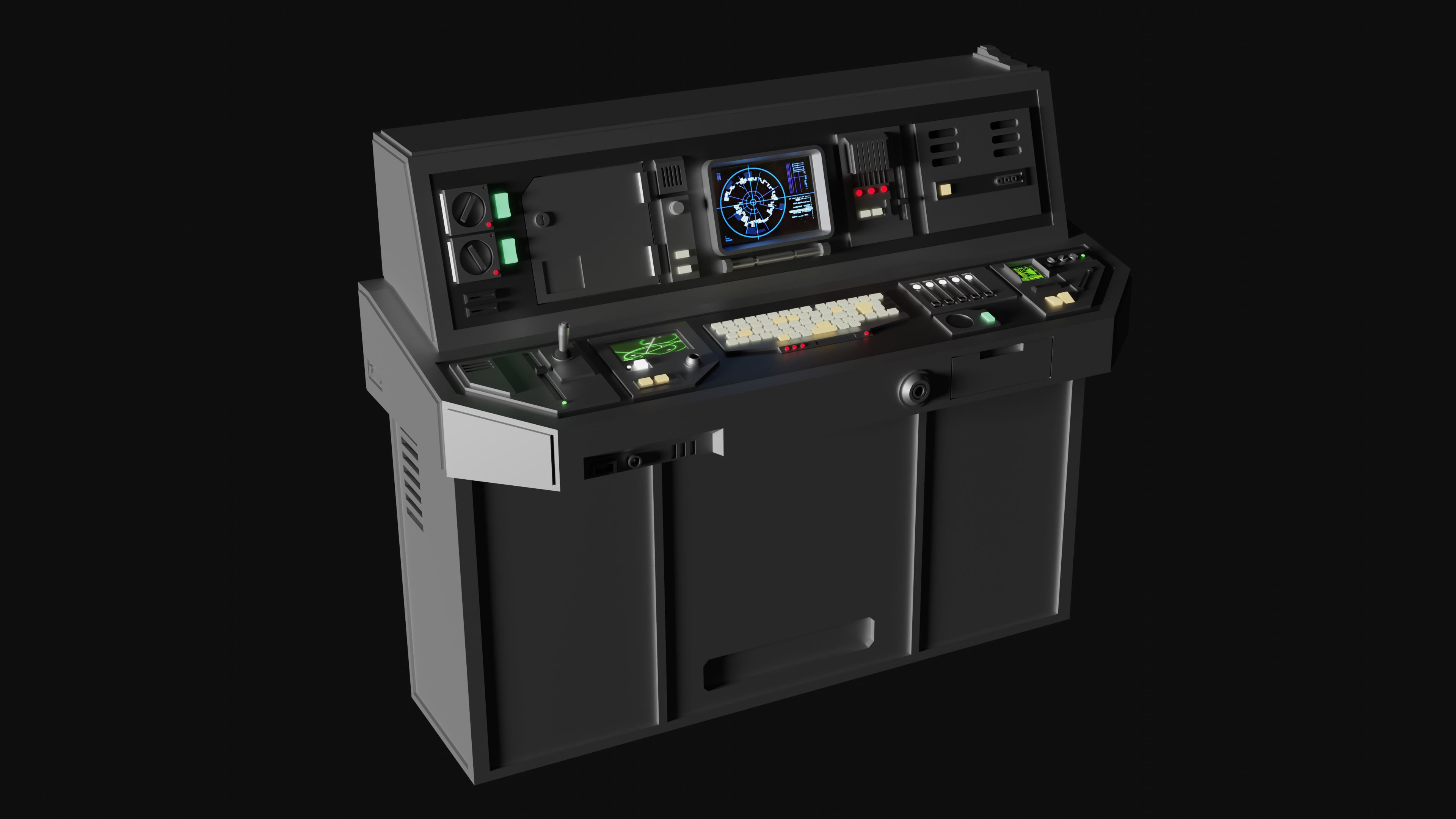 Retro Sci-Fi Computer Stations - Control Panels Kit - 5 Models 3D model ...