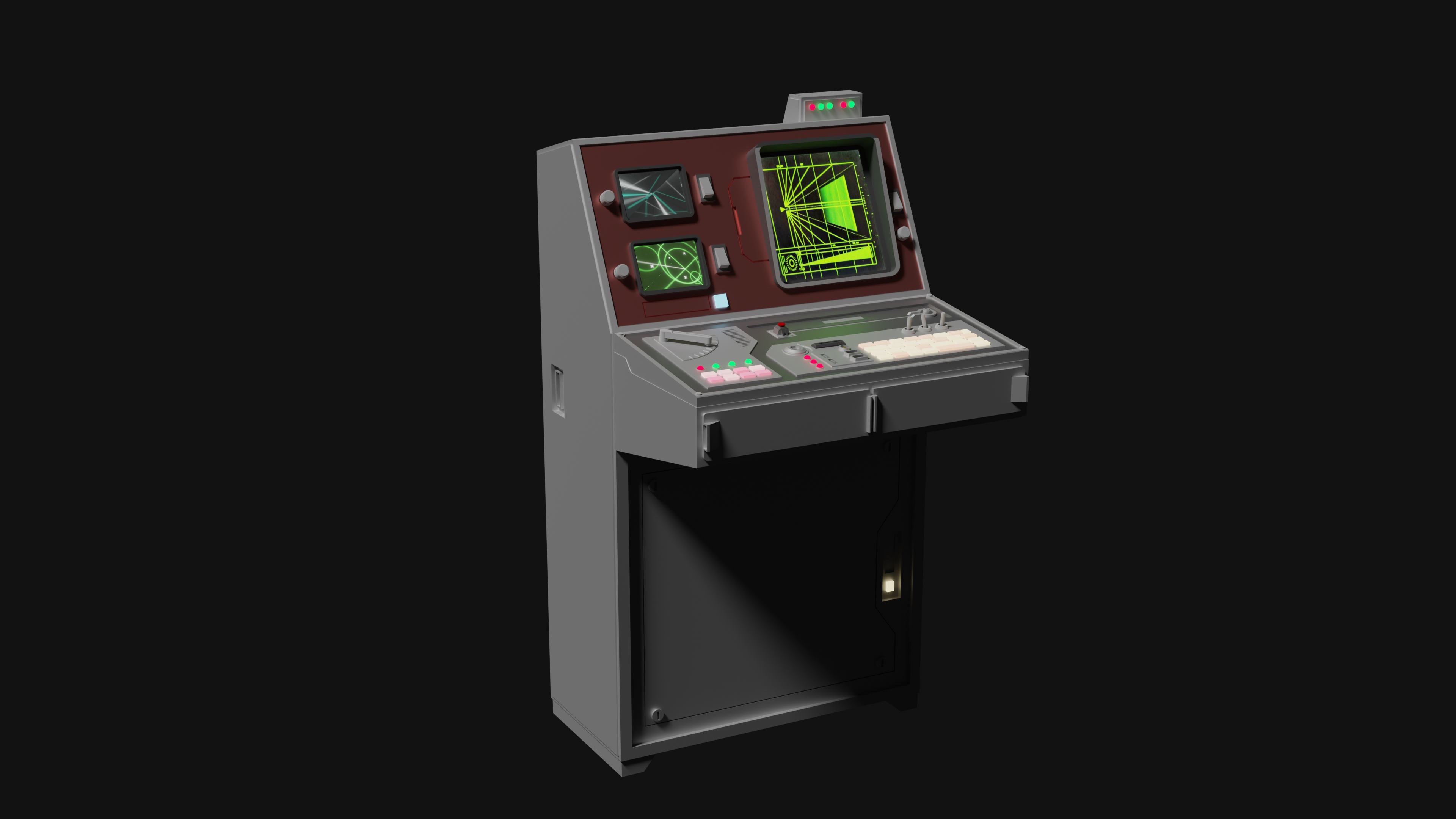 Retro Sci-Fi Computer Stations - Control Panels Kit - 5 Models 3D model ...
