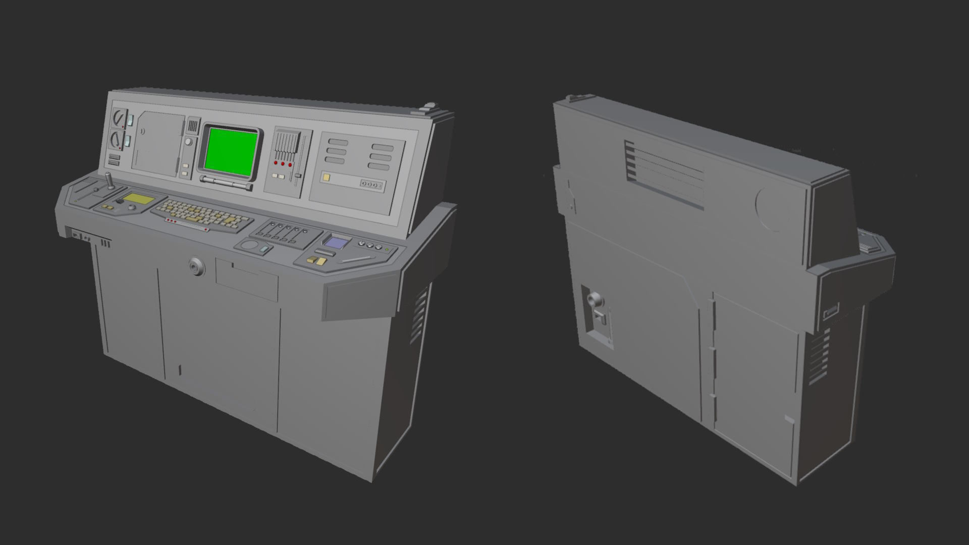 Retro Sci-Fi Computer Stations - Control Panels Kit - 5 Models 3D model ...