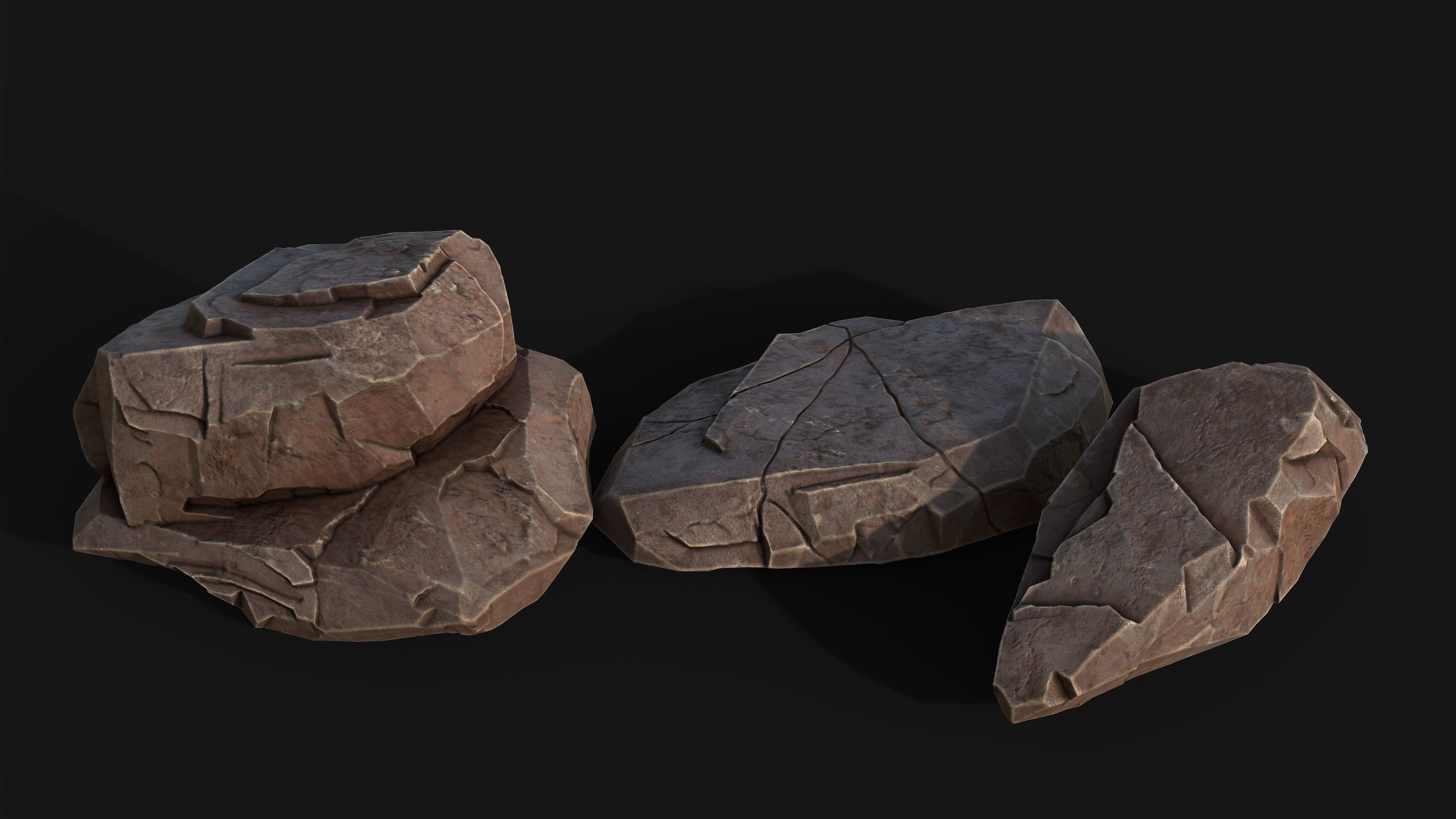 Stlized Rock Model Low-poly 3D model free VR / AR / low-poly 3D model ...