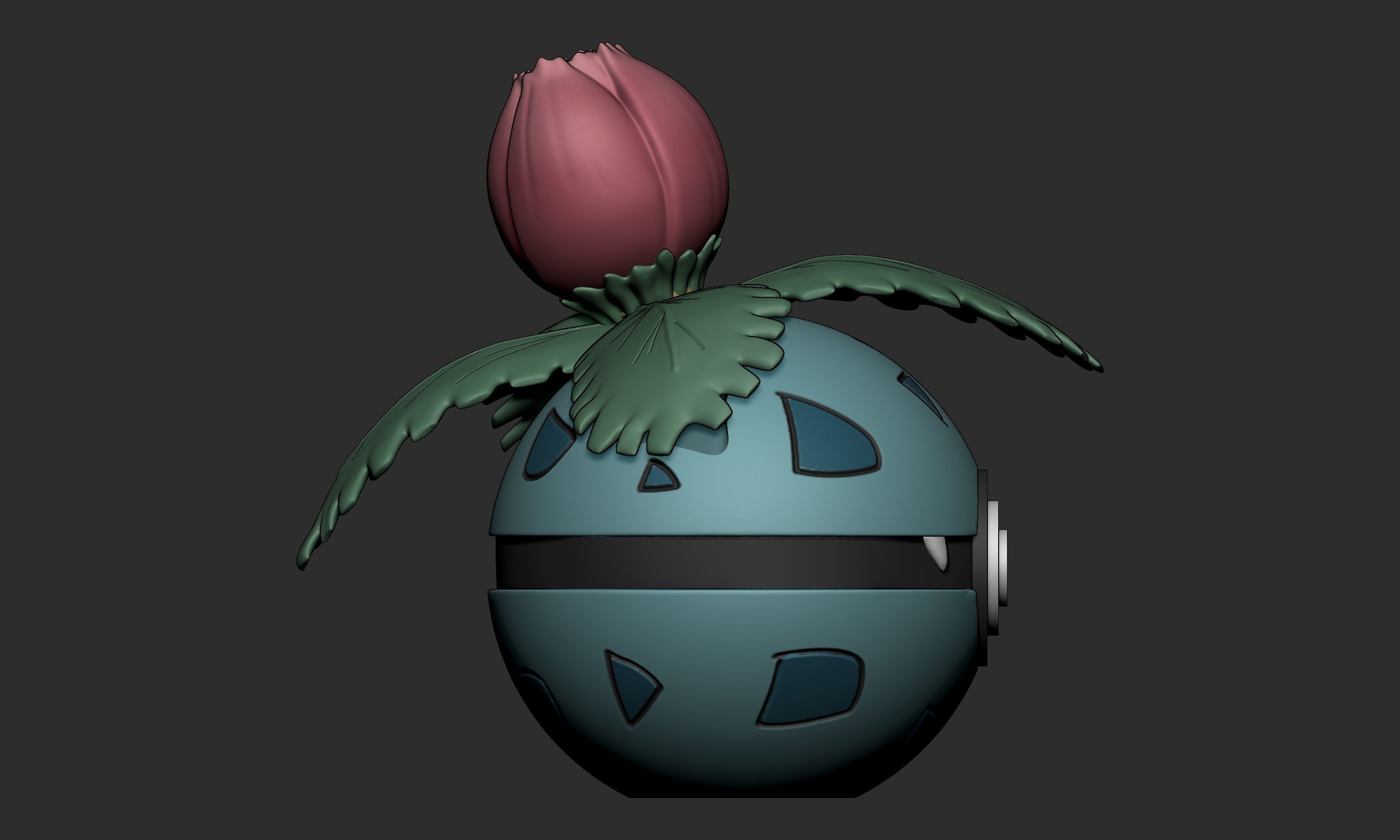 Pokemon Ivysaur Pokeball 3D model 3D printable | CGTrader