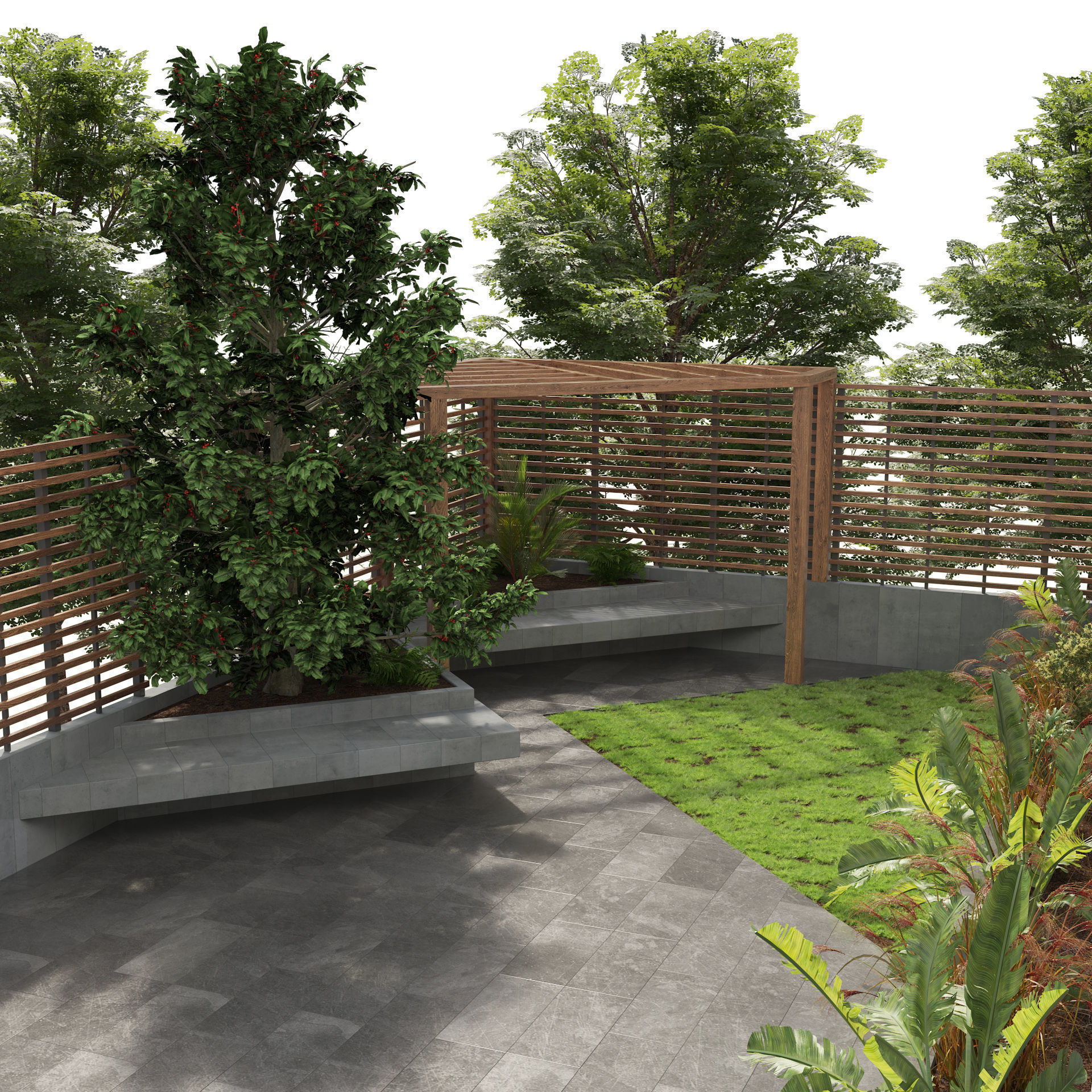 3D model Pergola yard garden VR / AR / low-poly | CGTrader