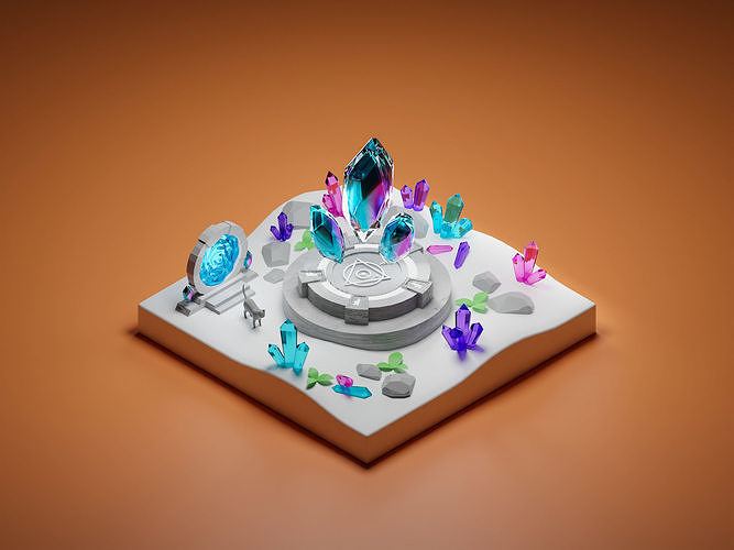 Crystal land 3D model | CGTrader