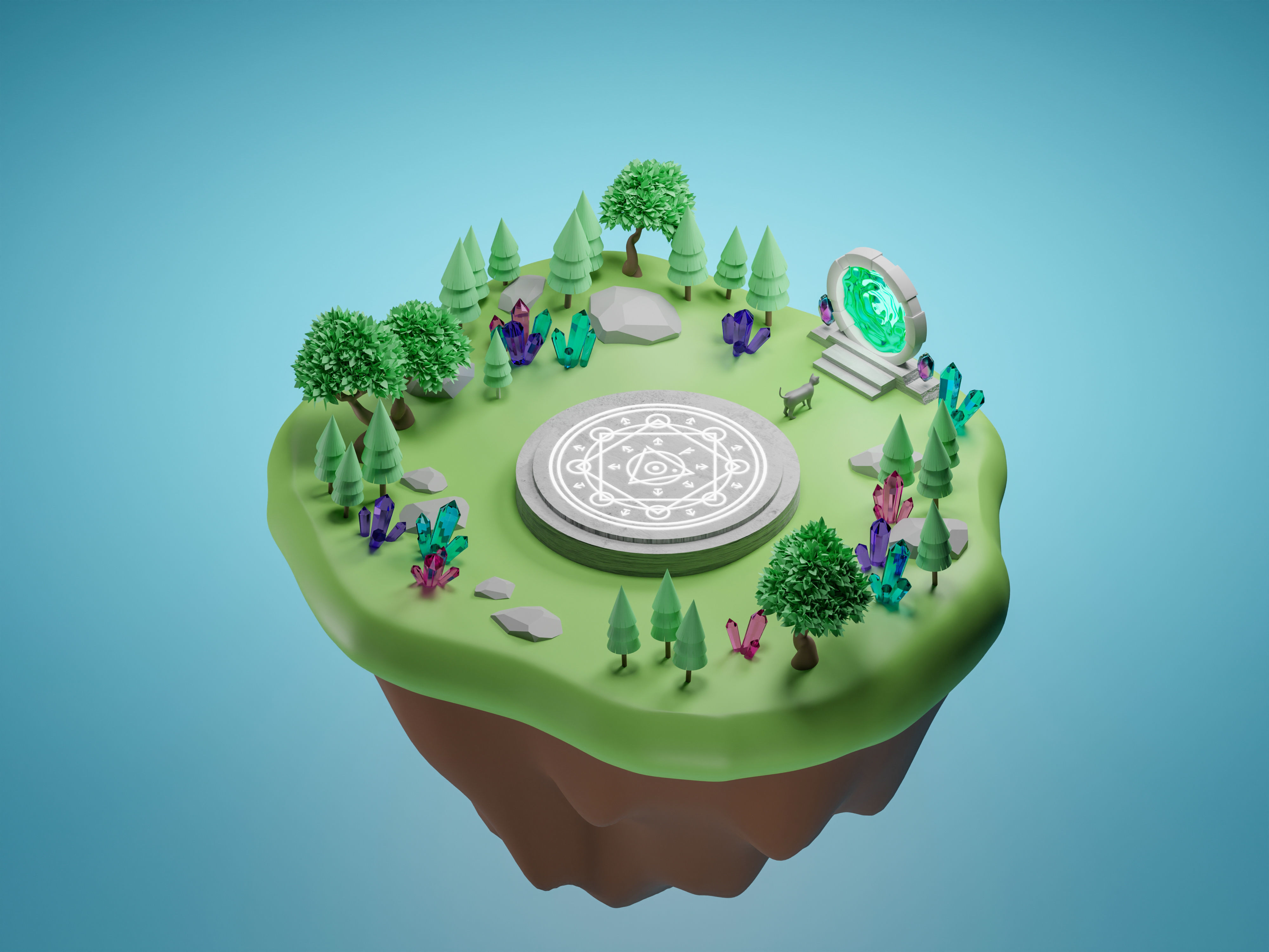 Floating island 3D model | CGTrader