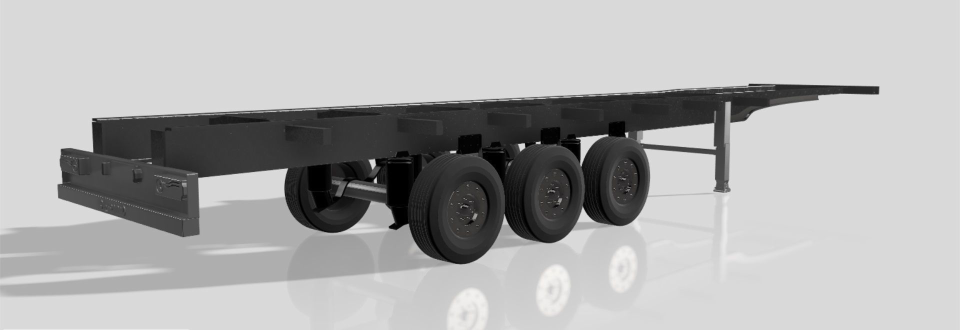 Truck trailer chassis detailed scale model kit 3D print model 3D model ...