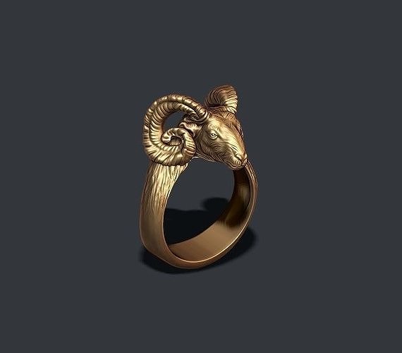 ram sheep ring 3D model 3D printable | CGTrader