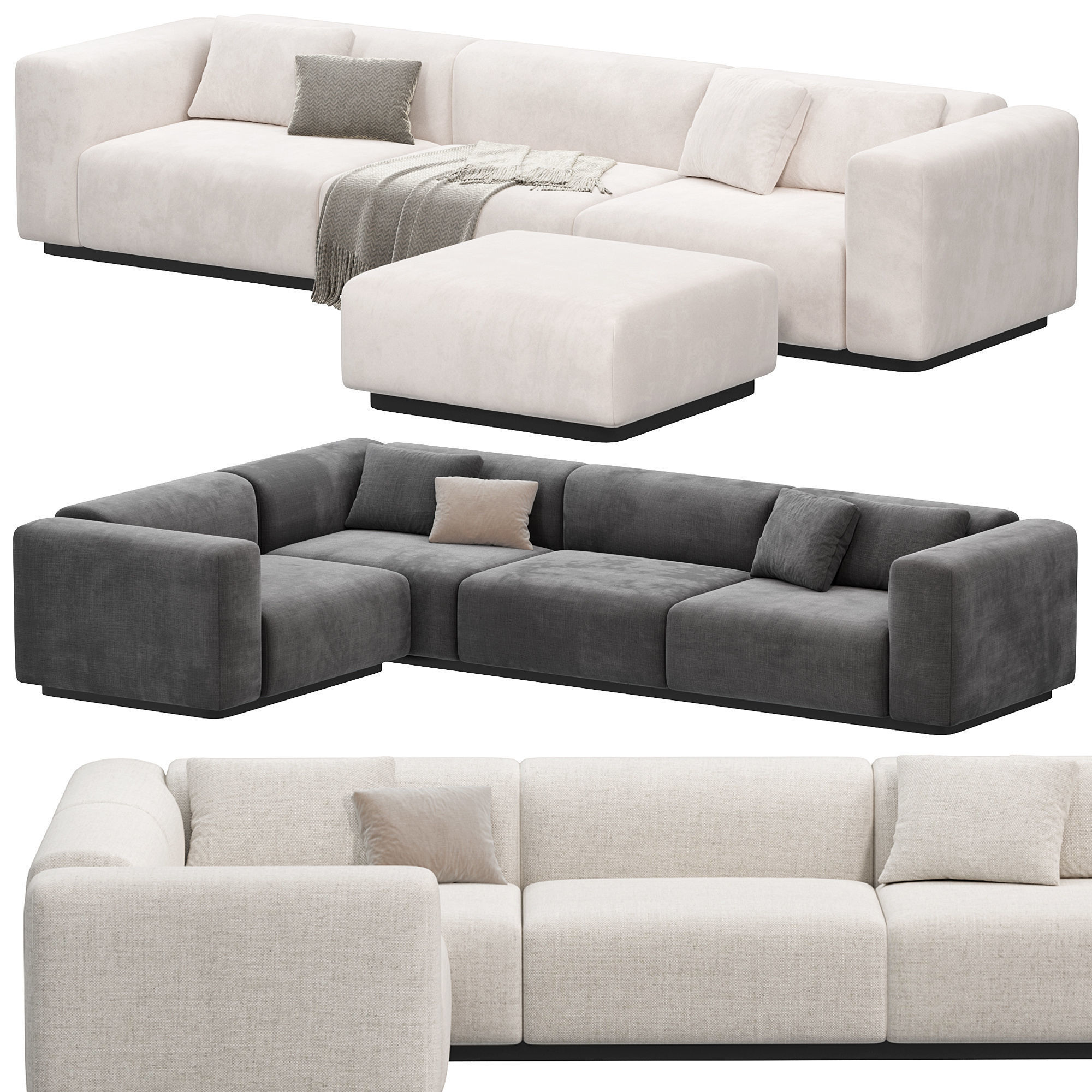 Soft Modular Sofa by Vitra 5 3D model | CGTrader