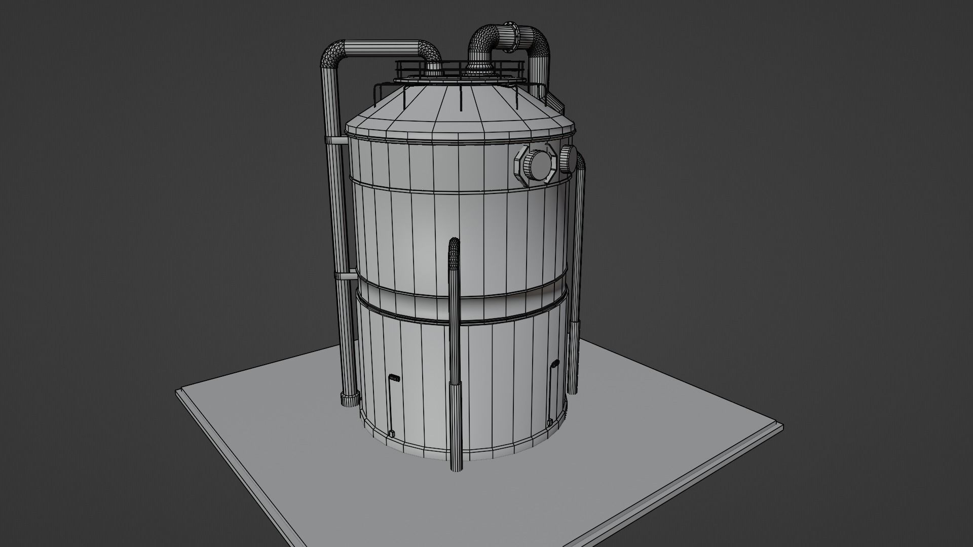 Low-Poly Industrial Storage Tank model free VR / AR / low-poly 3D model ...