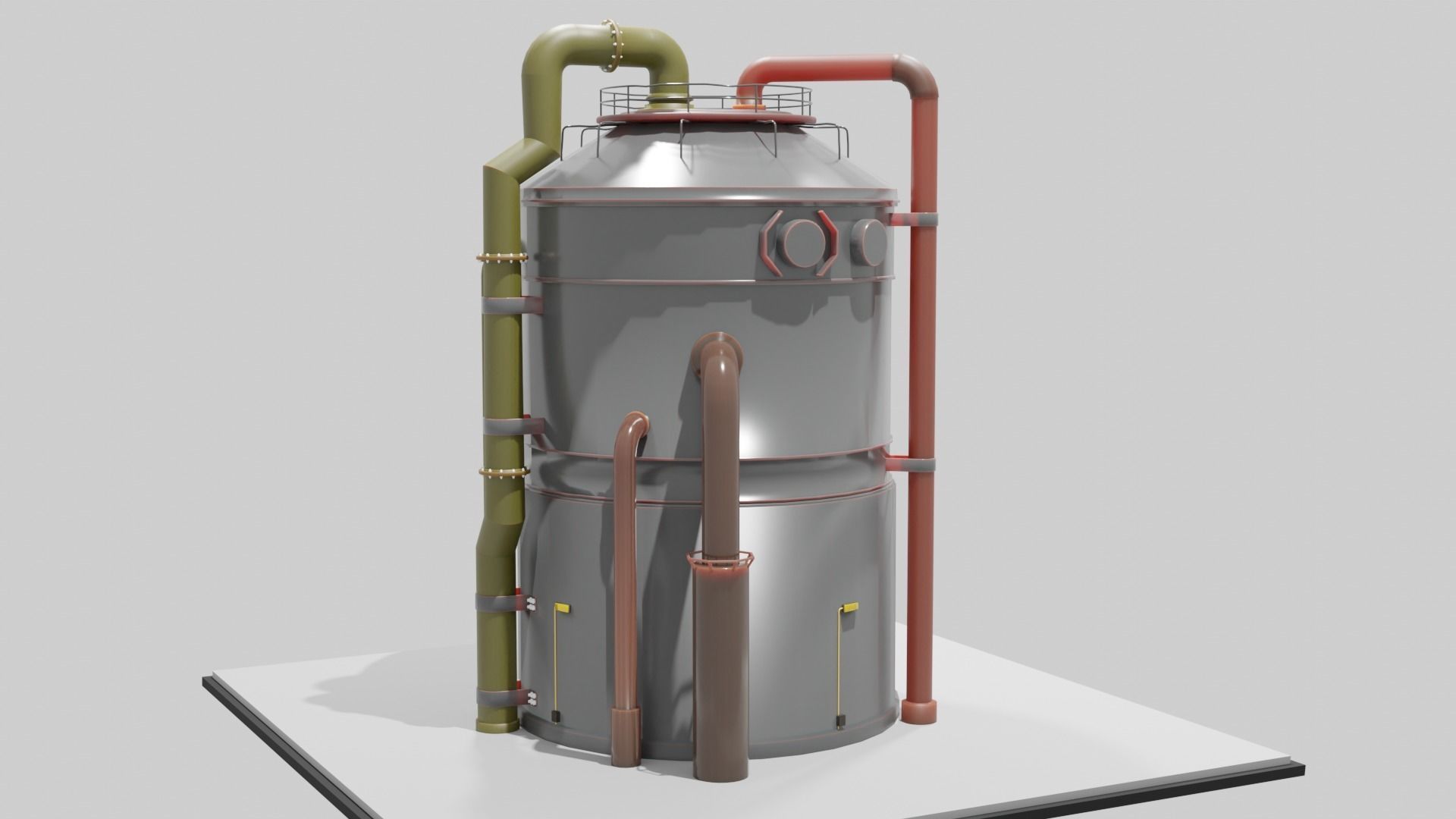 Low-Poly Industrial Storage Tank model free VR / AR / low-poly 3D model ...
