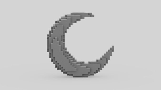 3D model Silver Moon Icon VR / AR / low-poly | CGTrader