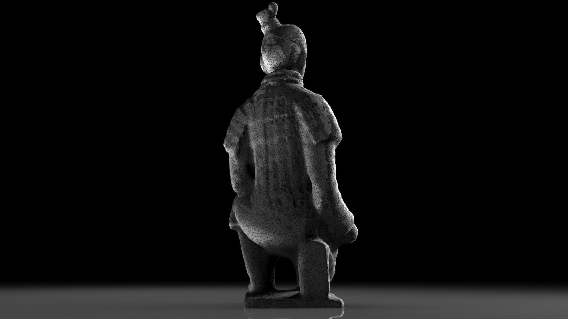 Chinese Kneeling Archer Qin Dynasty Raw Scan free VR / AR / low-poly 3D ...