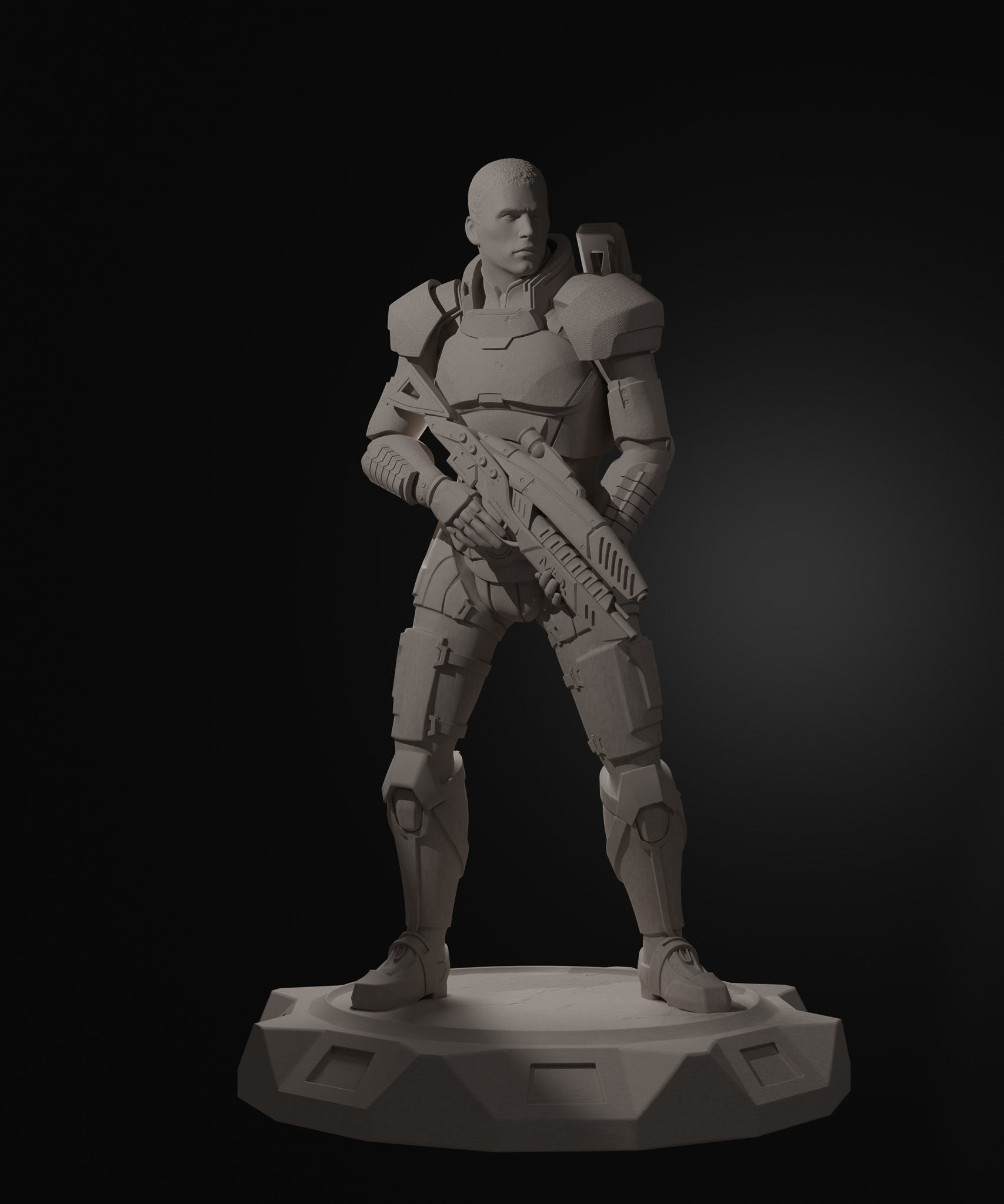 Mass Effect Commander Shepard Miniature Figurine Figure 3D model 3D ...