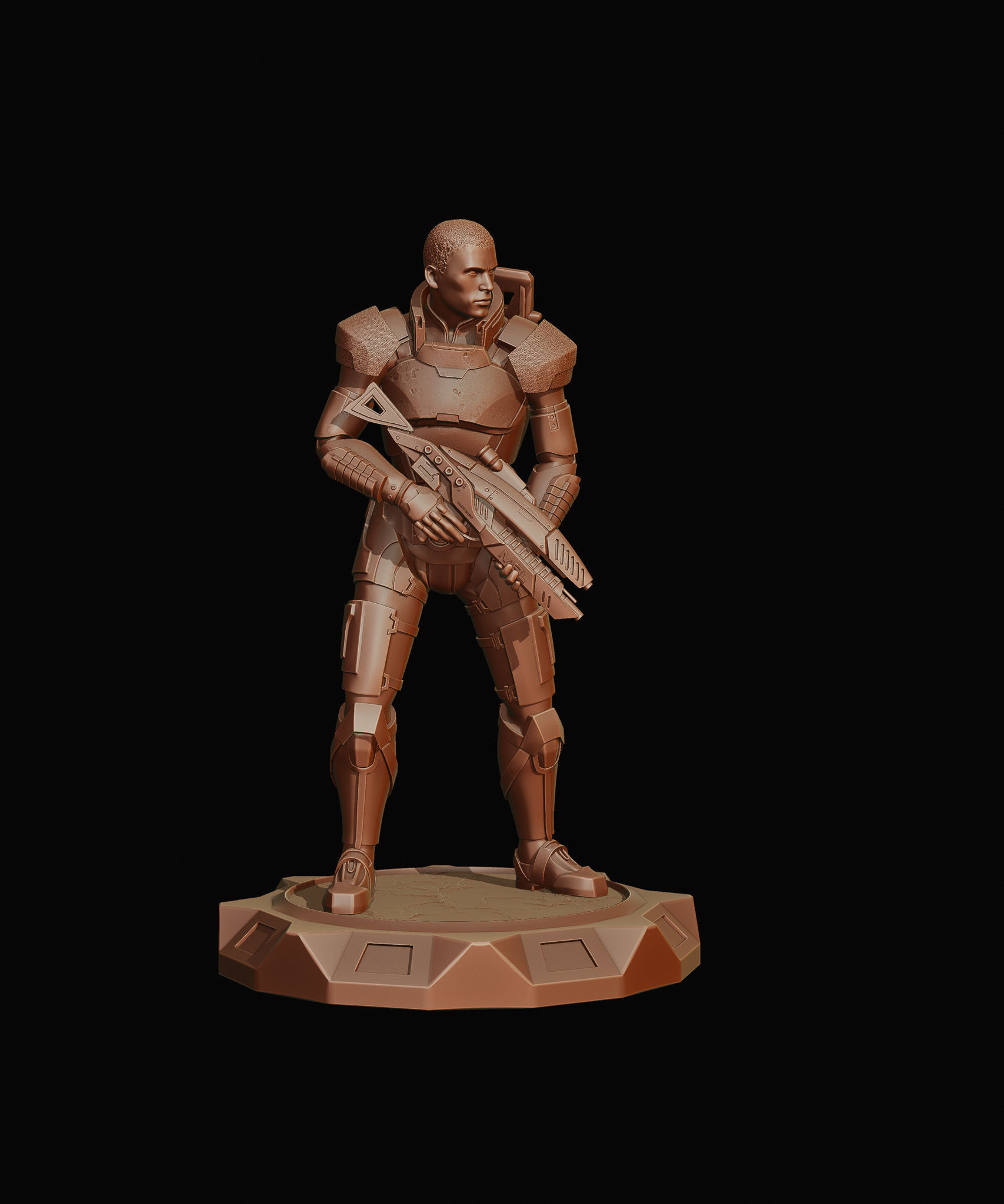 Mass Effect Commander Shepard Miniature Figurine Figure 3D model 3D ...