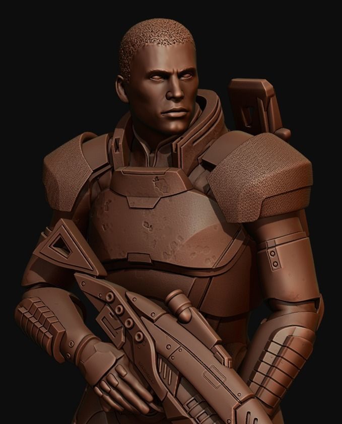 Mass Effect Commander Shepard Miniature Figurine Figure 3D model 3D ...