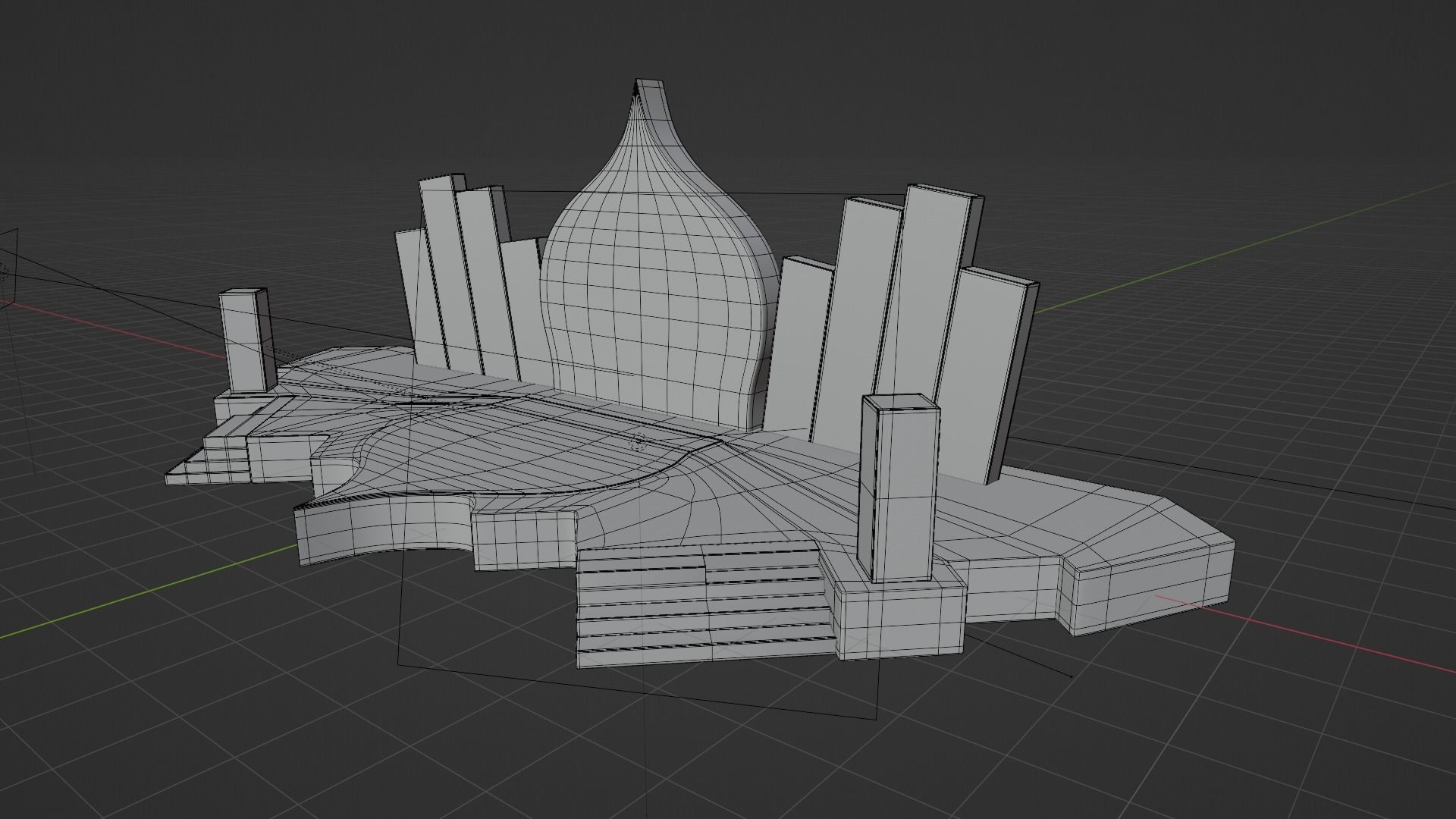 3D model Islamic Event Stage with Lightening Low Poly Game Ready VR ...