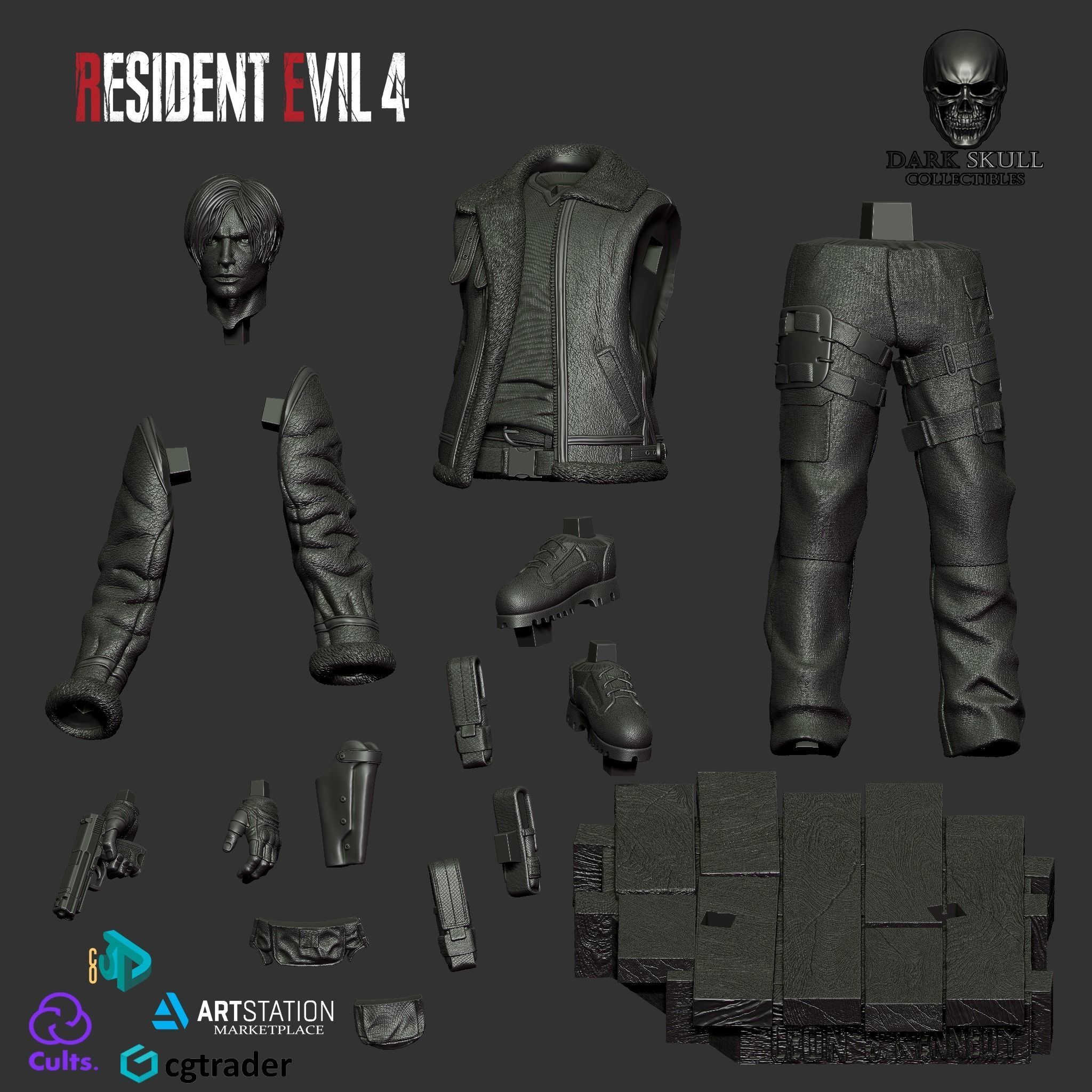 LEON S KENNEDY RE4 STL 3D model 3D printable | CGTrader