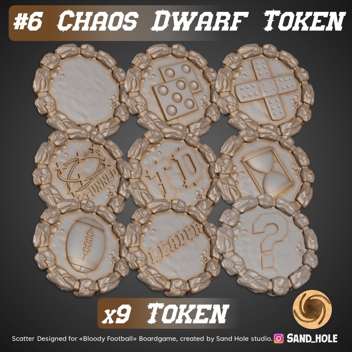 CHAOS DWARF TOKENS - SH06T 3D model | CGTrader