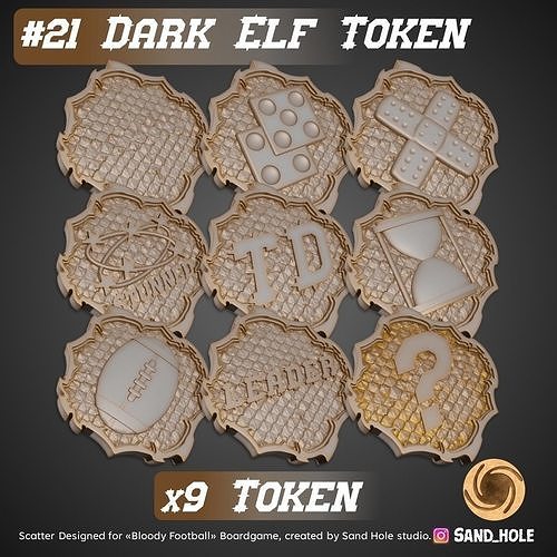 DARK ELF TOKENS - SH21T 3D model | CGTrader