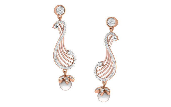 Women Drop earrings 3dm render detail 3D model 3D printable | CGTrader