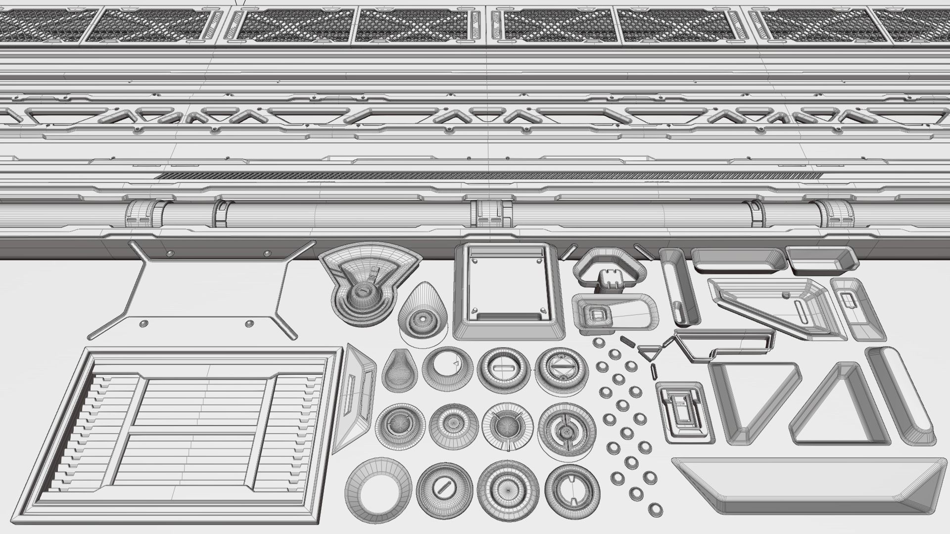 Scifi Trim Sheet High Poly 3D model | CGTrader