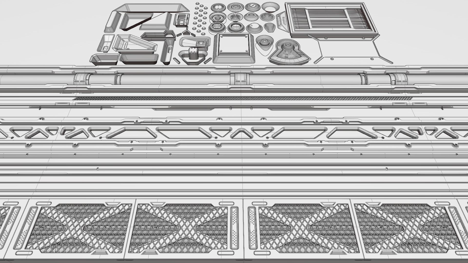 Scifi Trim Sheet High Poly 3D model | CGTrader