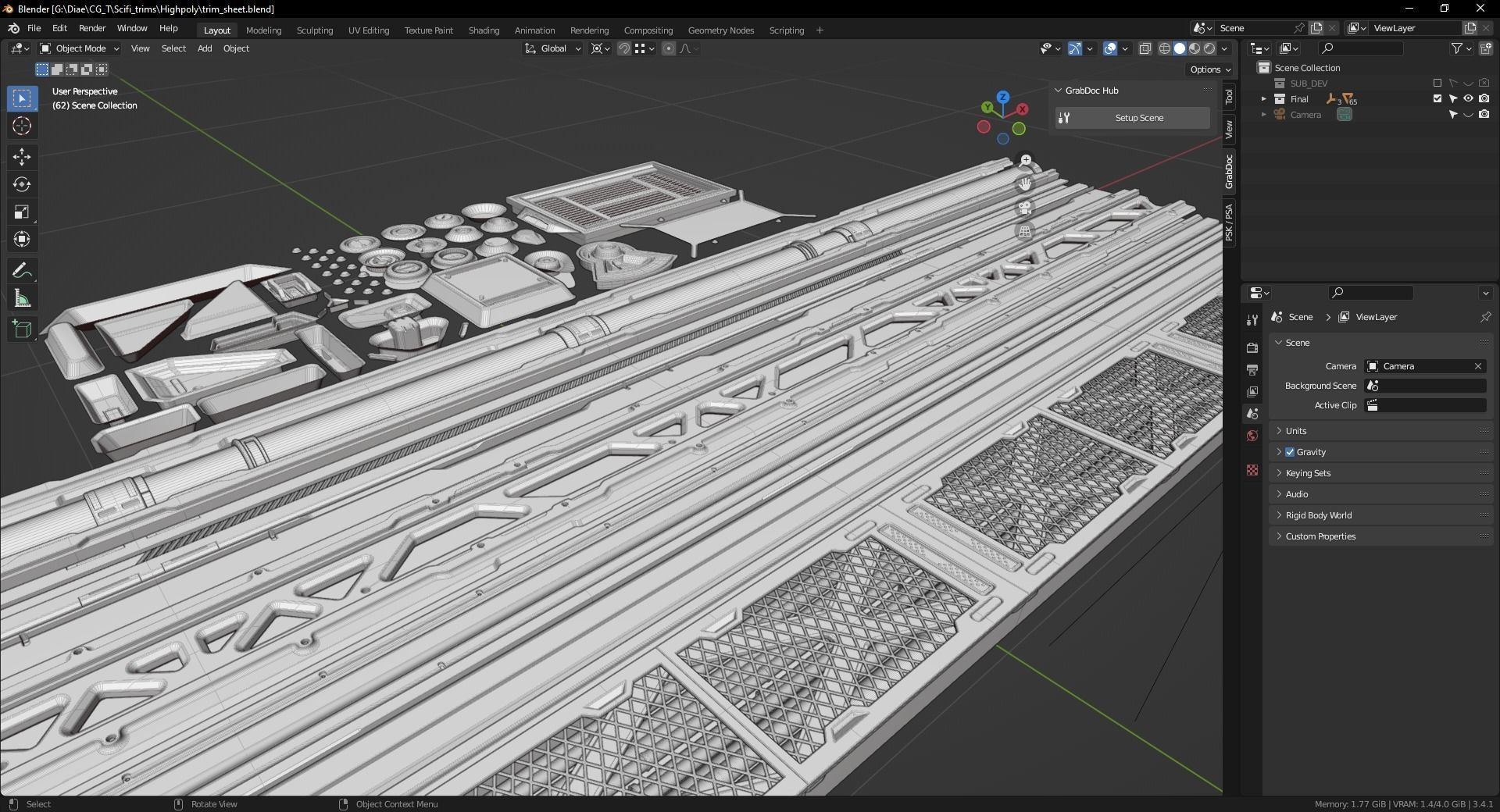 Scifi Trim Sheet High Poly 3D model | CGTrader