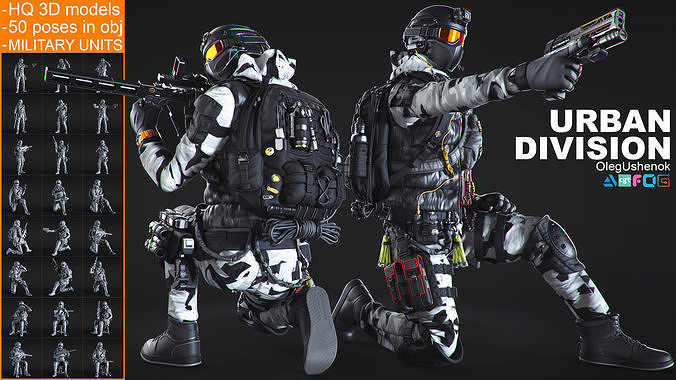 50 HQ Poses 3D models of soldiers 3D model | CGTrader