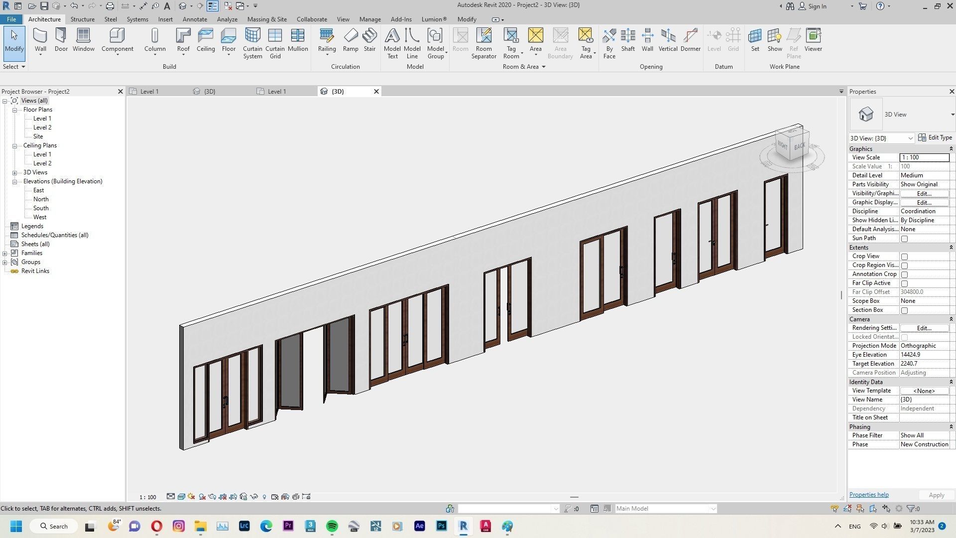 Door Modern Style 01 Parametric Family Revit 3D model | CGTrader
