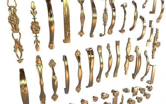 Classical Cabinet pull handle 3d model 3D model | CGTrader