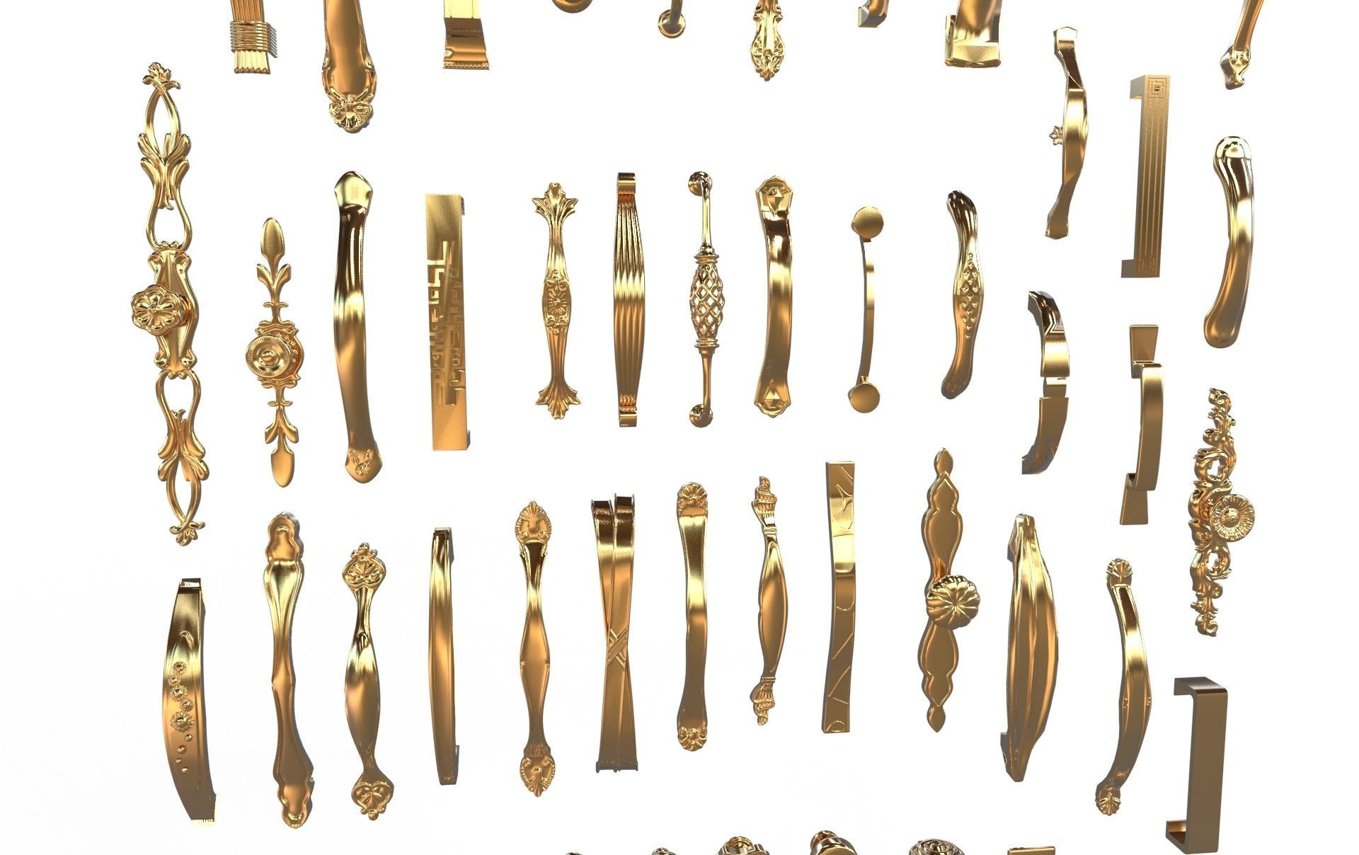 Classical Cabinet pull handle 3d model 3D model | CGTrader