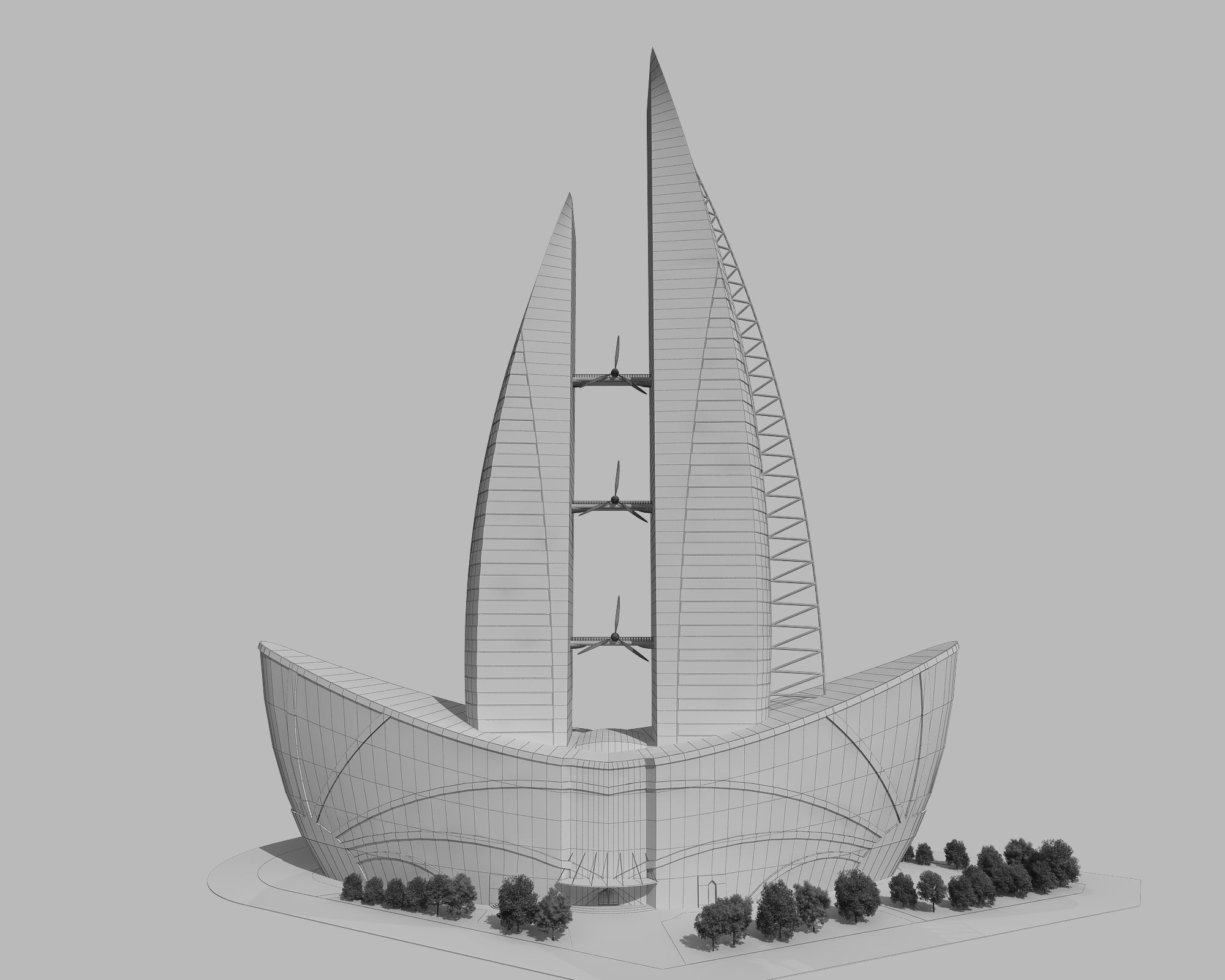0123 - Boat Skyscraper - 2Ds Drawing - 3Ds Files 3D model | CGTrader