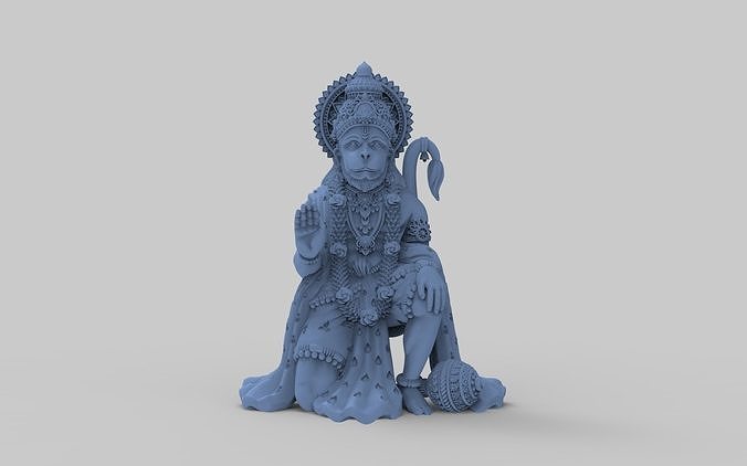 HANUMAN SITTING hindu god 3D model 3D printable | CGTrader