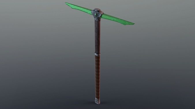3D model Pickaxe - Emerald VR / AR / low-poly | CGTrader