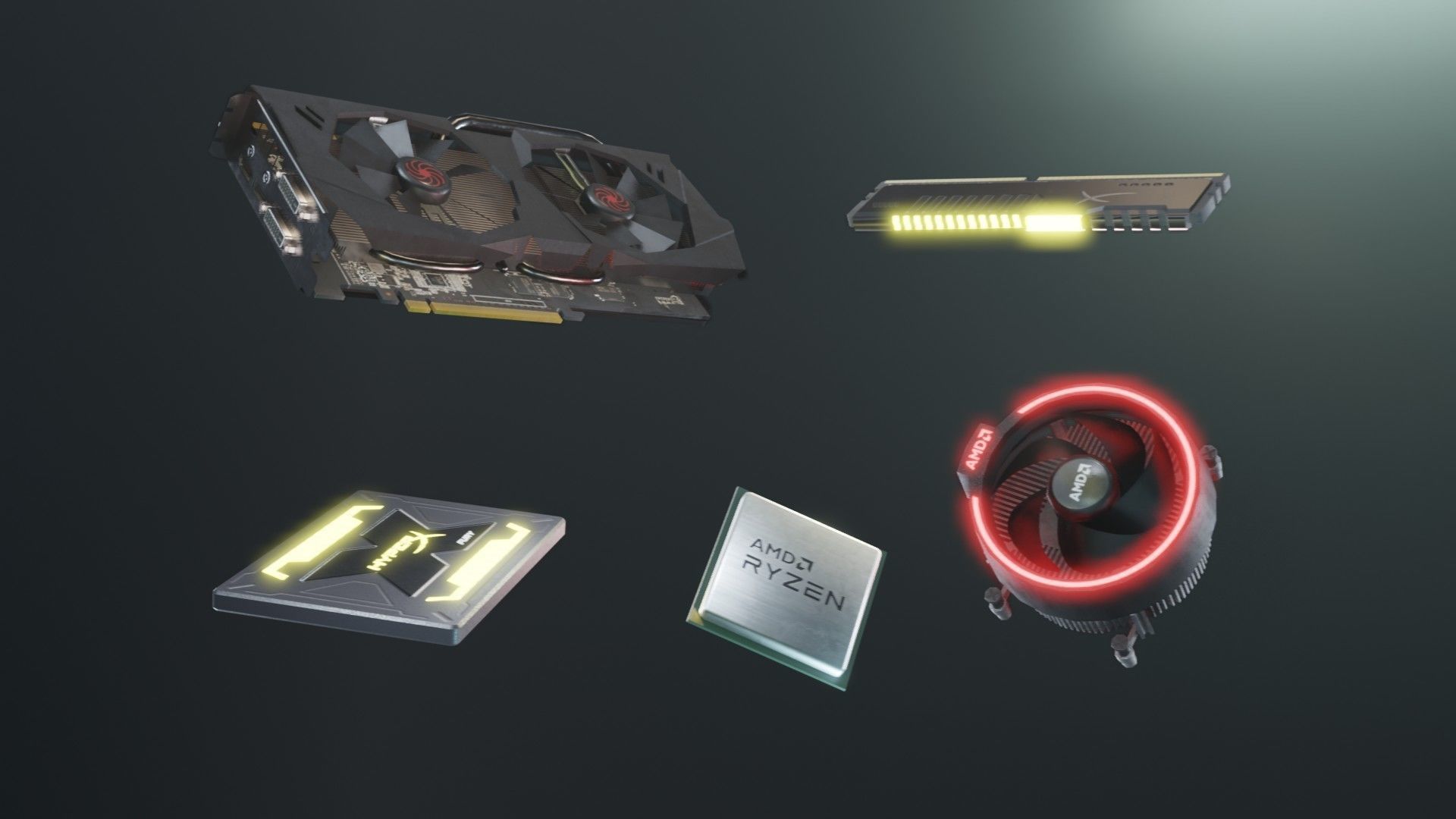 3D model PC Hardware Kit VR / AR / low-poly | CGTrader