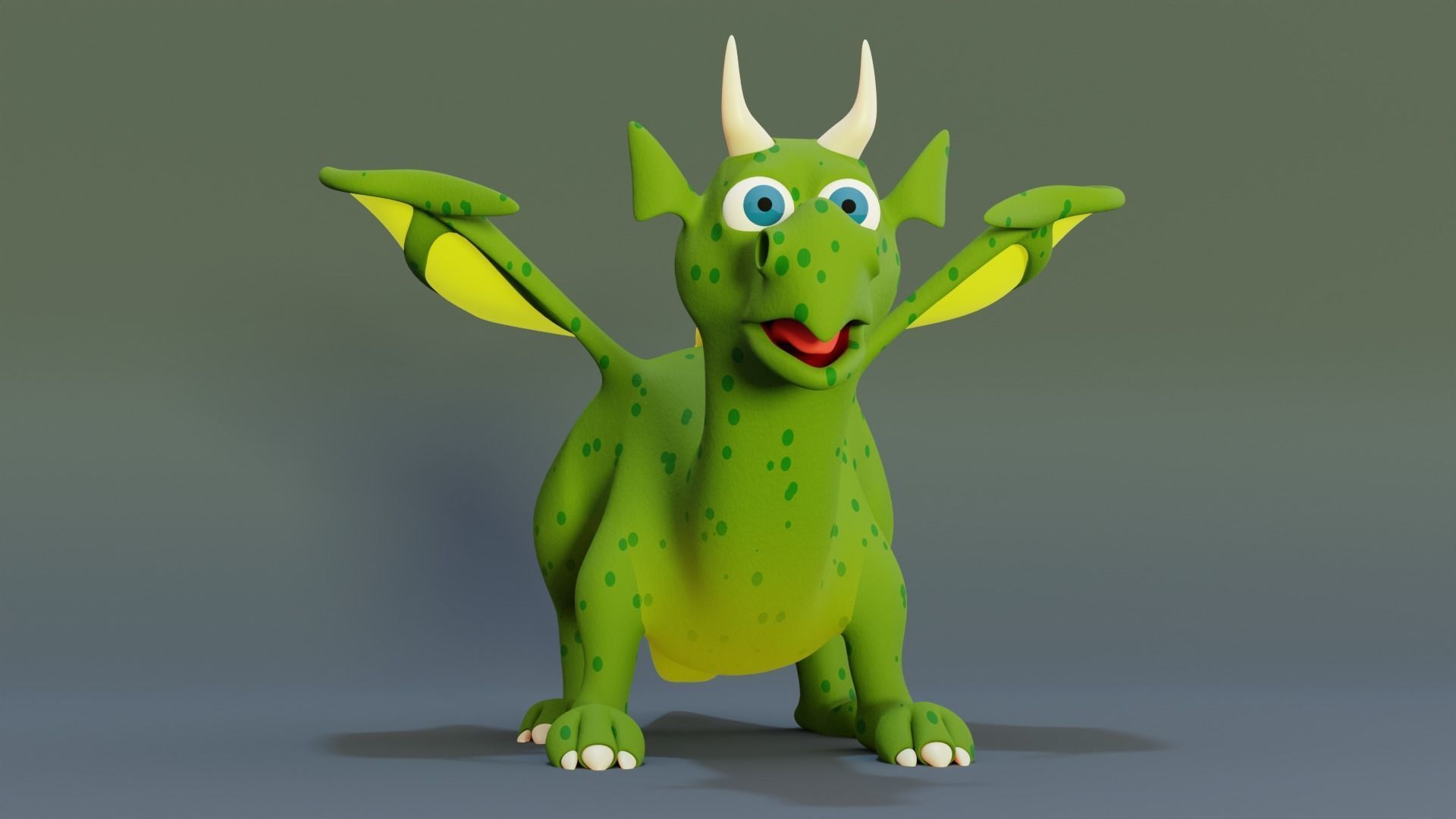 3D model Stylized Cartoon Low poly Dragon VR / AR / low-poly | CGTrader