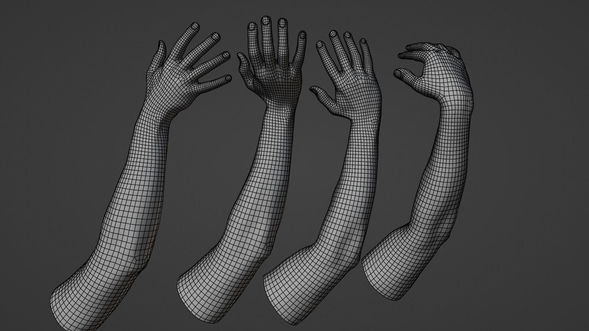 3D model Hand model Photorealistic with Nails Low-poly VR / AR / low ...