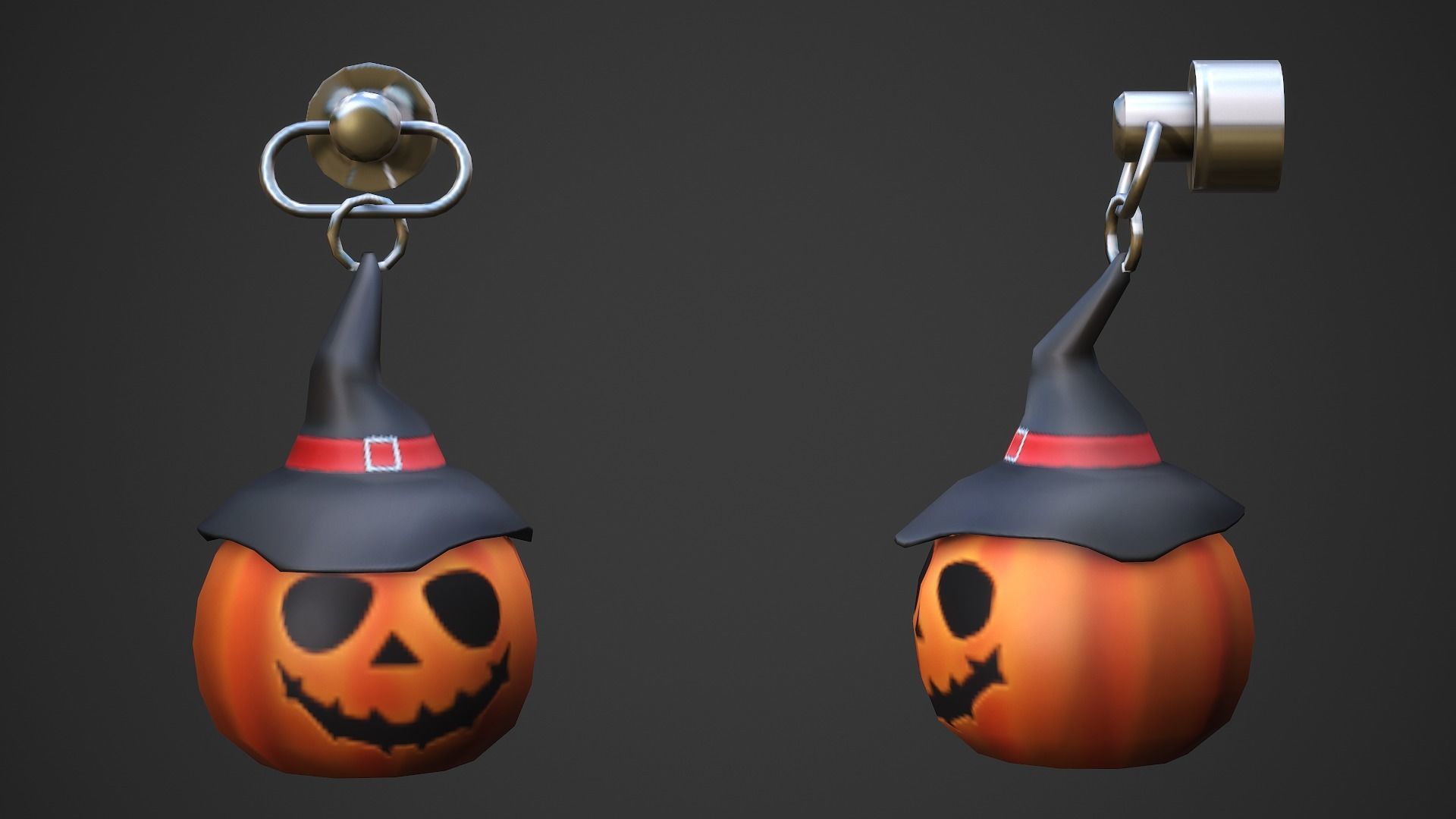 3D model Halloween Pumpkin Weapon Charm - Low Poly Game Ready VR / AR ...