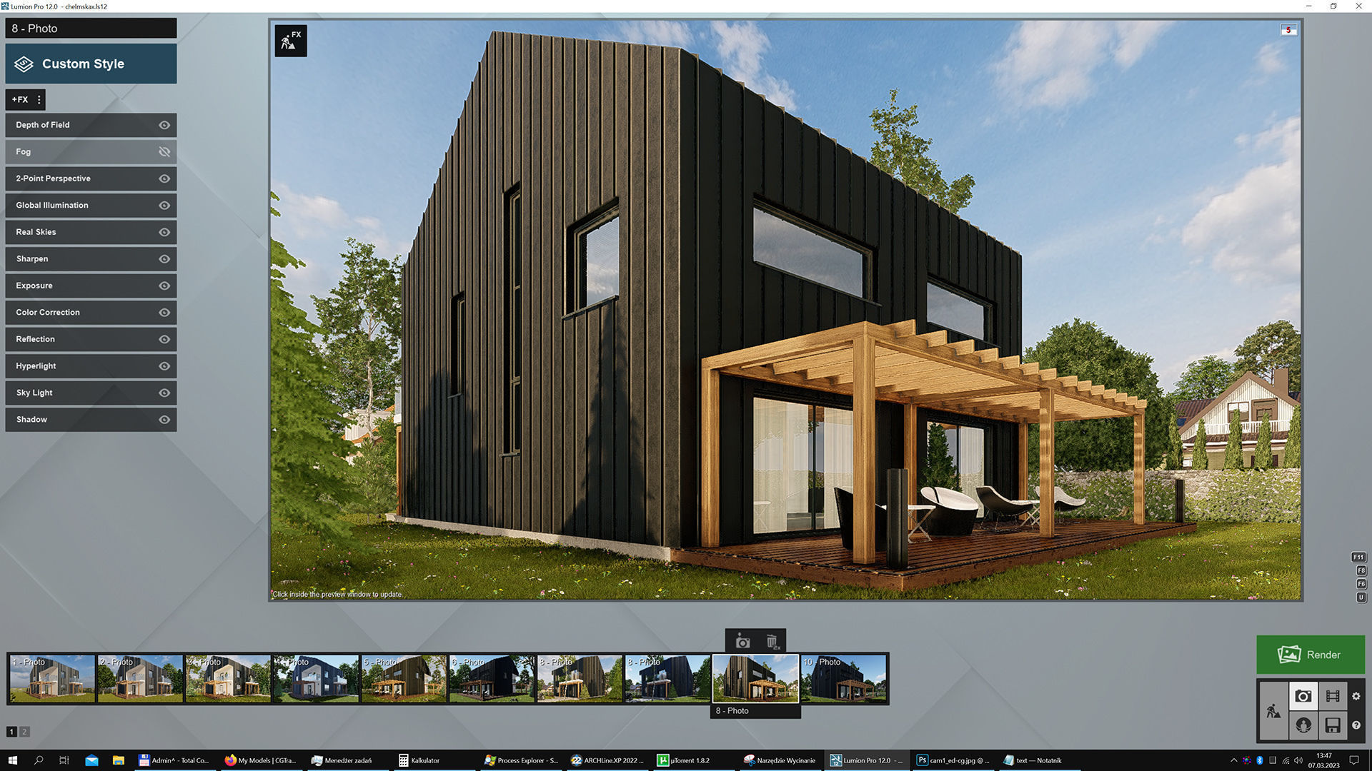 3D model Lumion 12 Black Modern House Full Scene VR / AR / low-poly ...