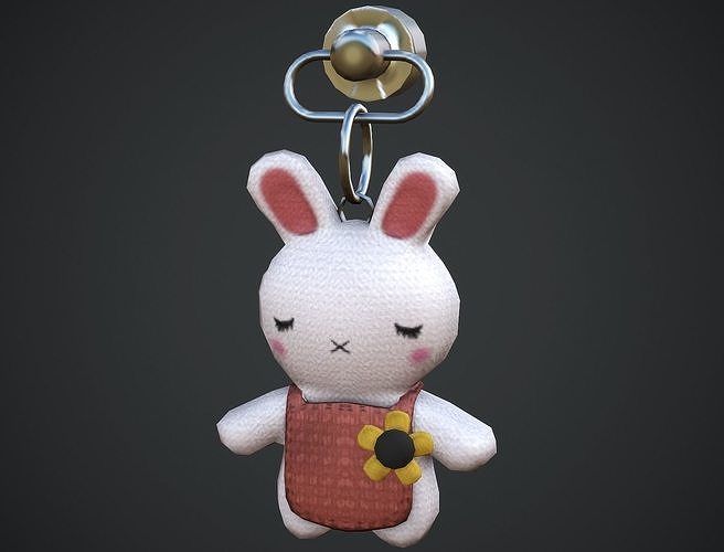 3D model Rabbit Weapon Charm - Low Poly Game Ready VR / AR / low-poly ...
